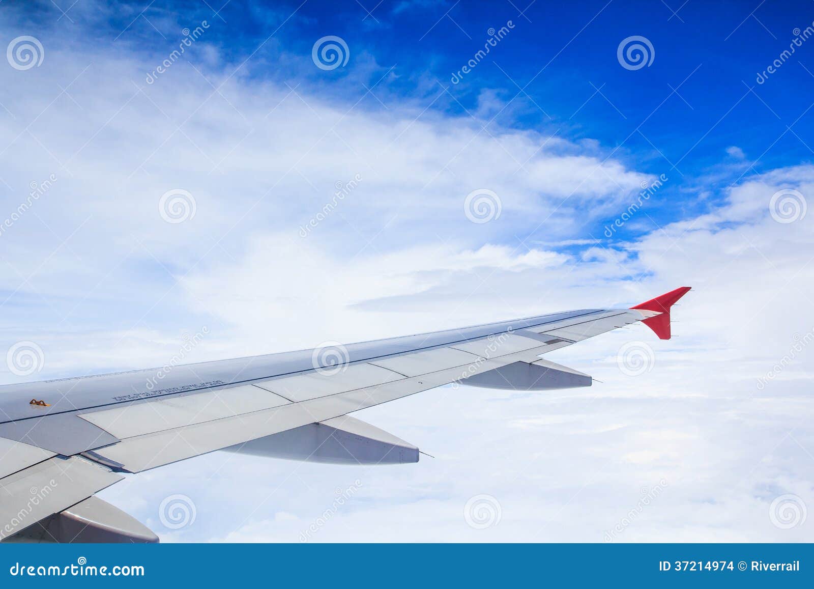 Aircraft wing in the air stock photo. Image of nature - 37214974