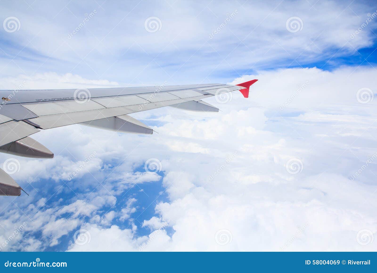 Aircraft wing in the air stock image. Image of aircraft - 58004069