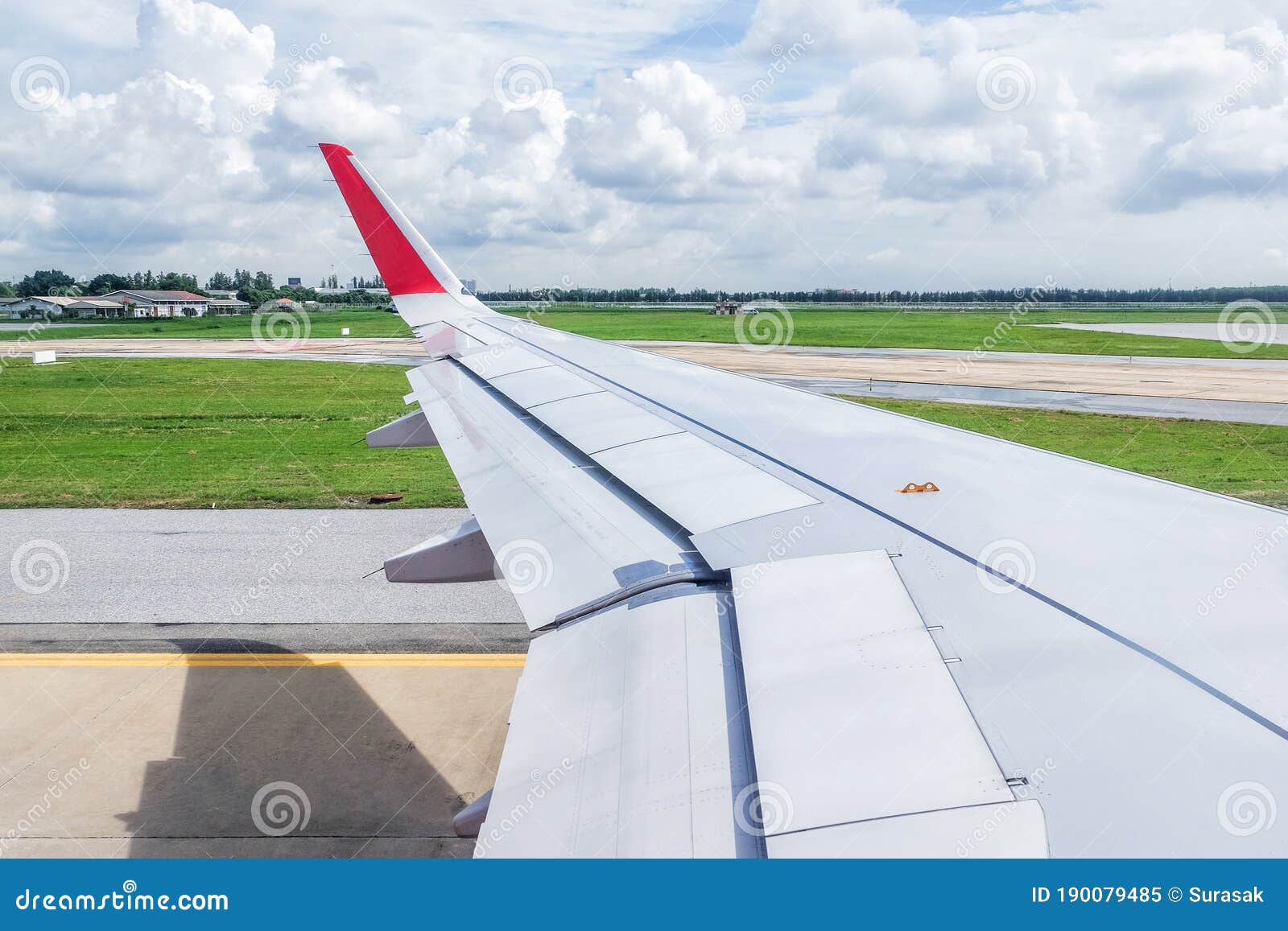 Aircraft Wing. Aircraft Ready To Take Off Stock Image - Image of high ...