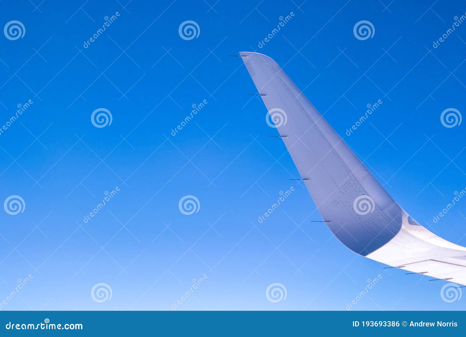 Aircraft Wing Tip stock photo. Image of design, blue - 193693386