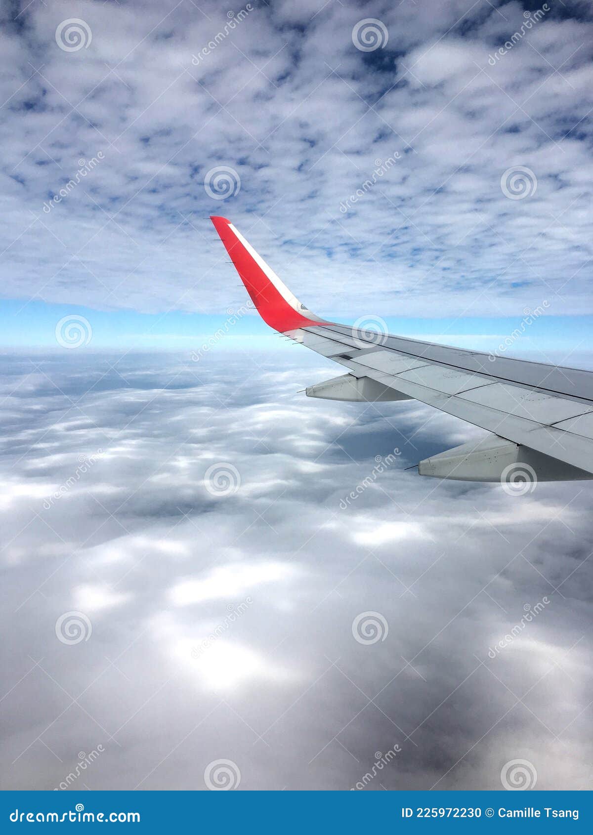 Aircraft Wing between Two Layers of Clouds Stock Photo - Image of ...