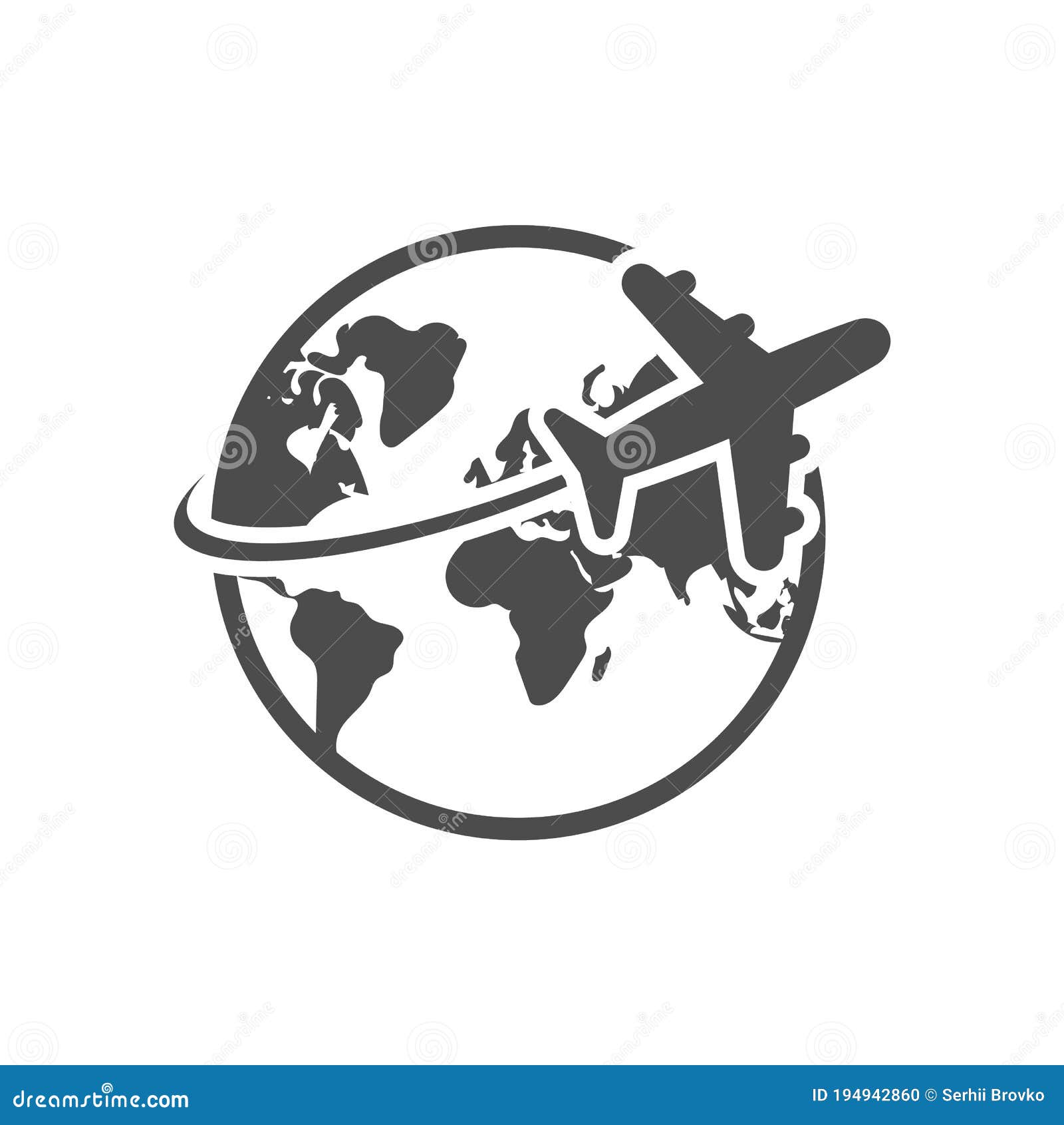 Aircraft World Icon Isolated on White Background. Vector Illustration ...