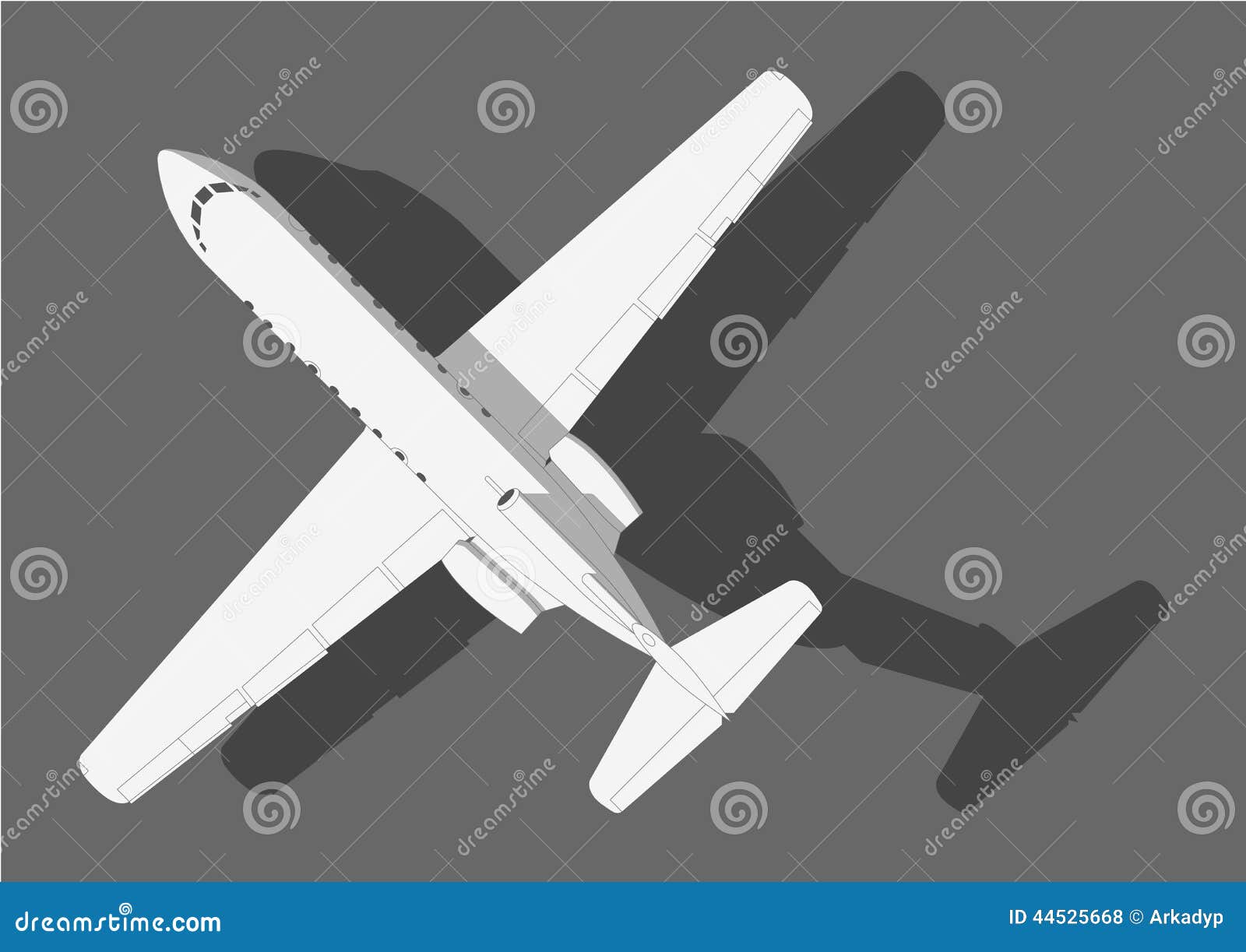 Aircraft Yak-40 stock vector. Illustration of wing, shadow - 44525668