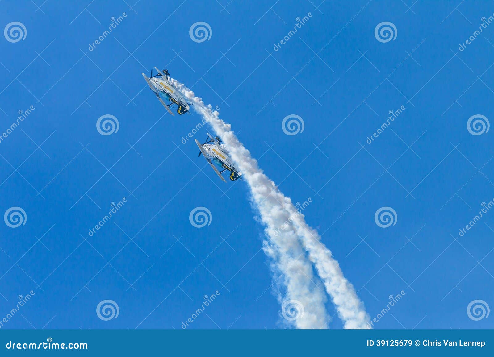 Two Biplanes Flying Stock Photo | CartoonDealer.com #62429700