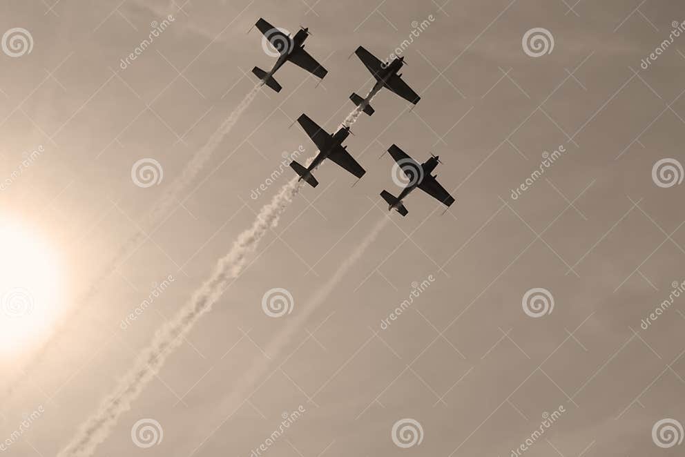Aircrafts formation stock image. Image of airplanes, engine - 27305607