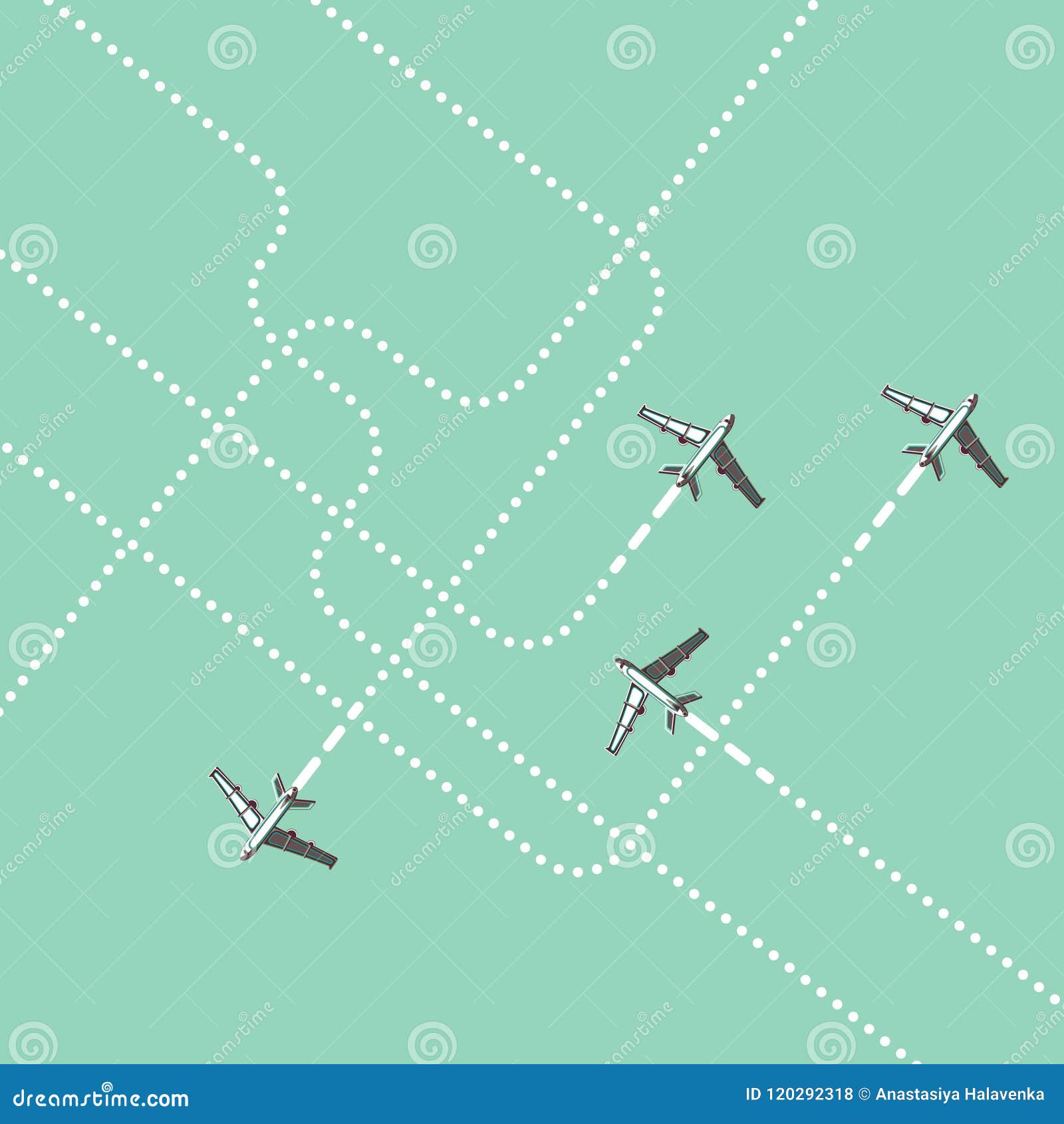 Aircrafts Tracking. Flat Illustration. Stock Vector - Illustration of ...