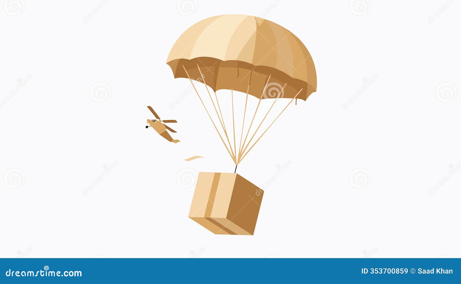 Airdrop Concept: Box Falling with Parachute for Delivery and Logistics ...