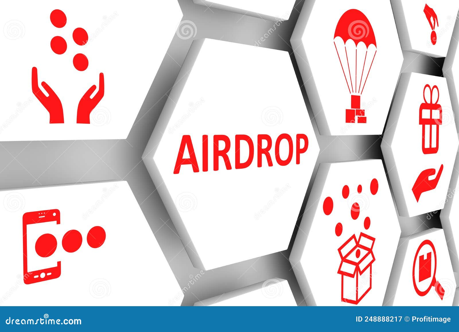 AIRDROP Concept Cell Background 3d Royalty-Free Illustration ...