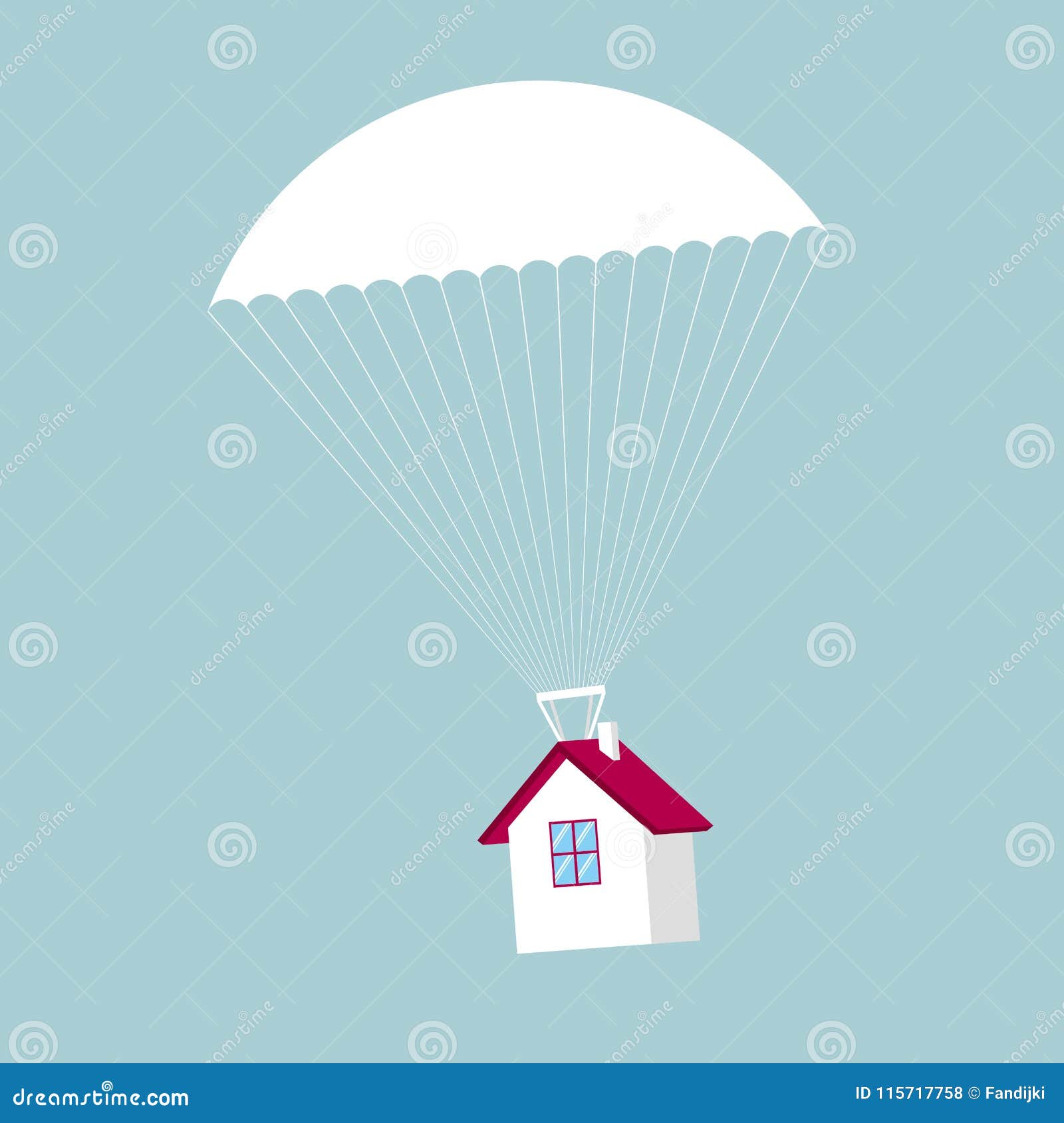 Airdrop Concept Parachute With Coin Isolated On White. Cartoon Vector ...