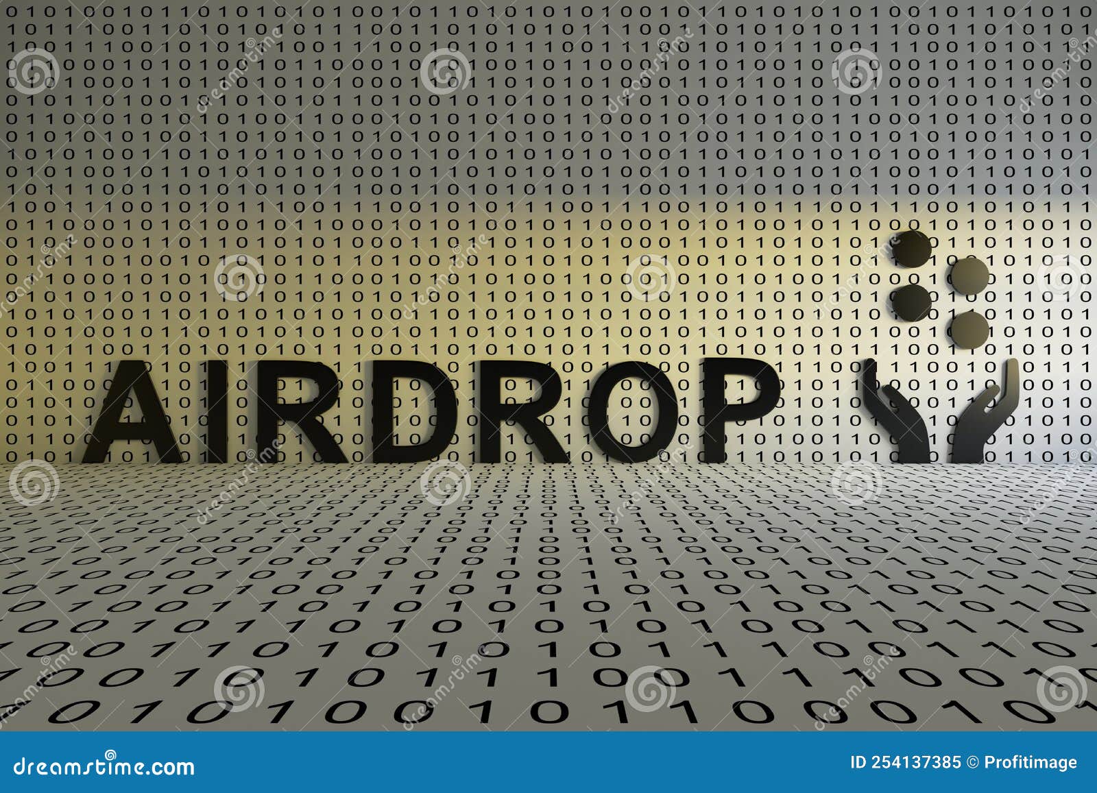 Airdrop Concept Parachute With Coin Isolated On White. Cartoon Vector ...