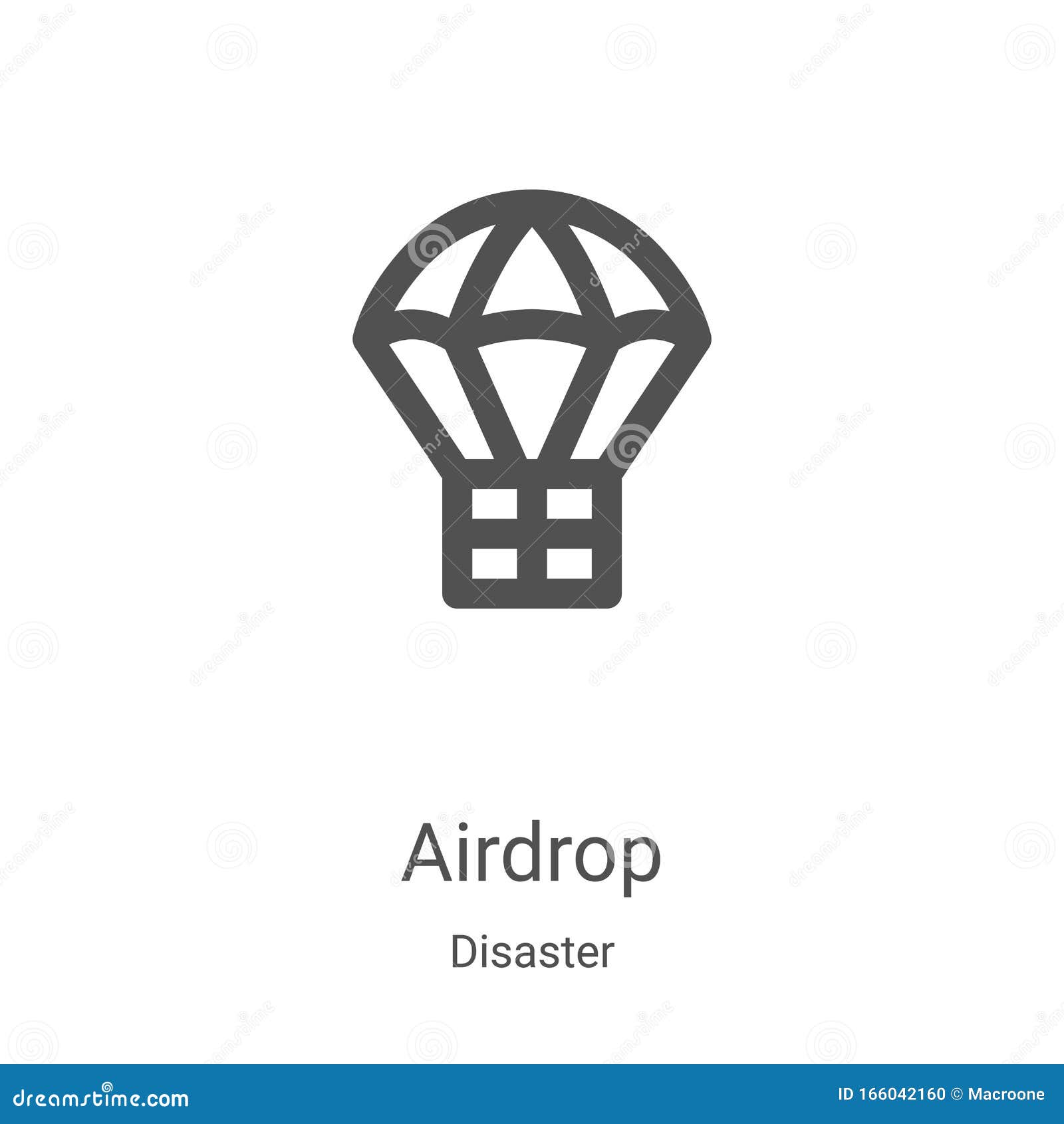 Airdrop Icon Vector from Disaster Collection. Thin Line Airdrop Outline ...