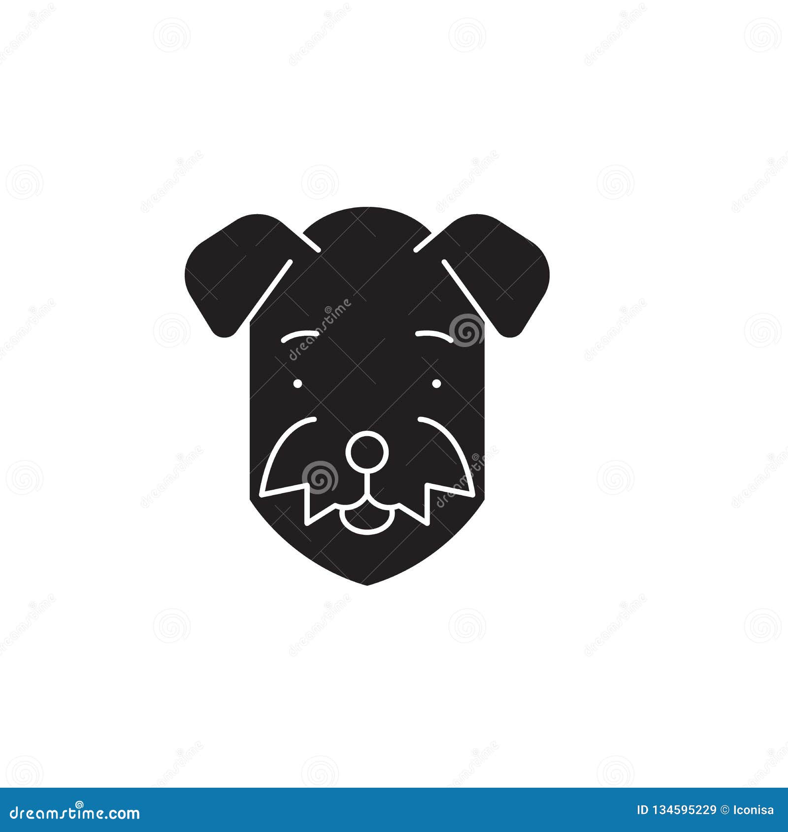 Airedale Black Vector Concept Icon. Airedale Flat Illustration, Sign ...