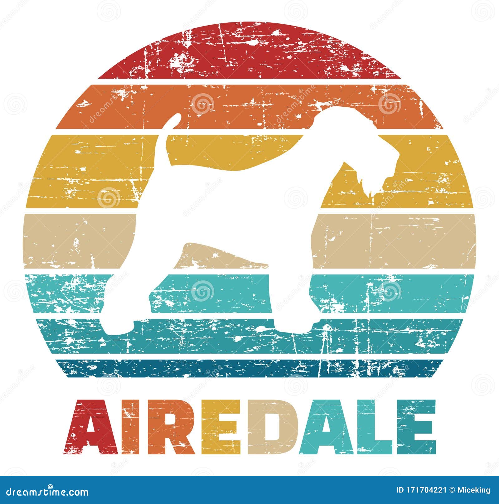 Airedale vintage color stock vector. Illustration of breed - 171704221