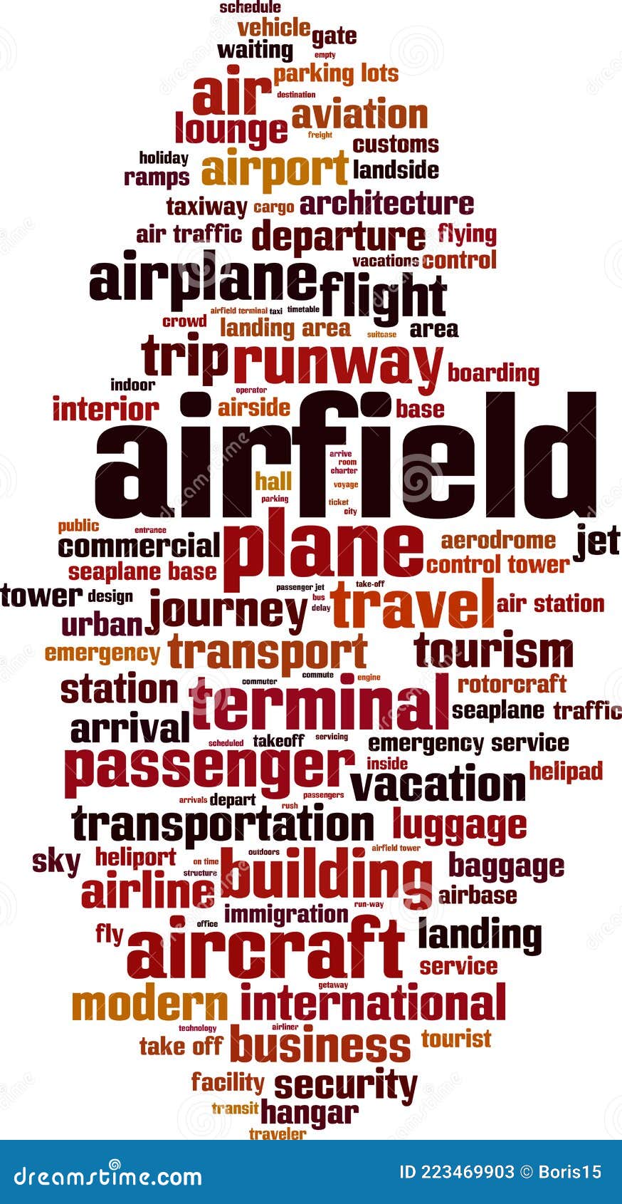 Airfield word cloud stock vector. Illustration of hangar - 223469903