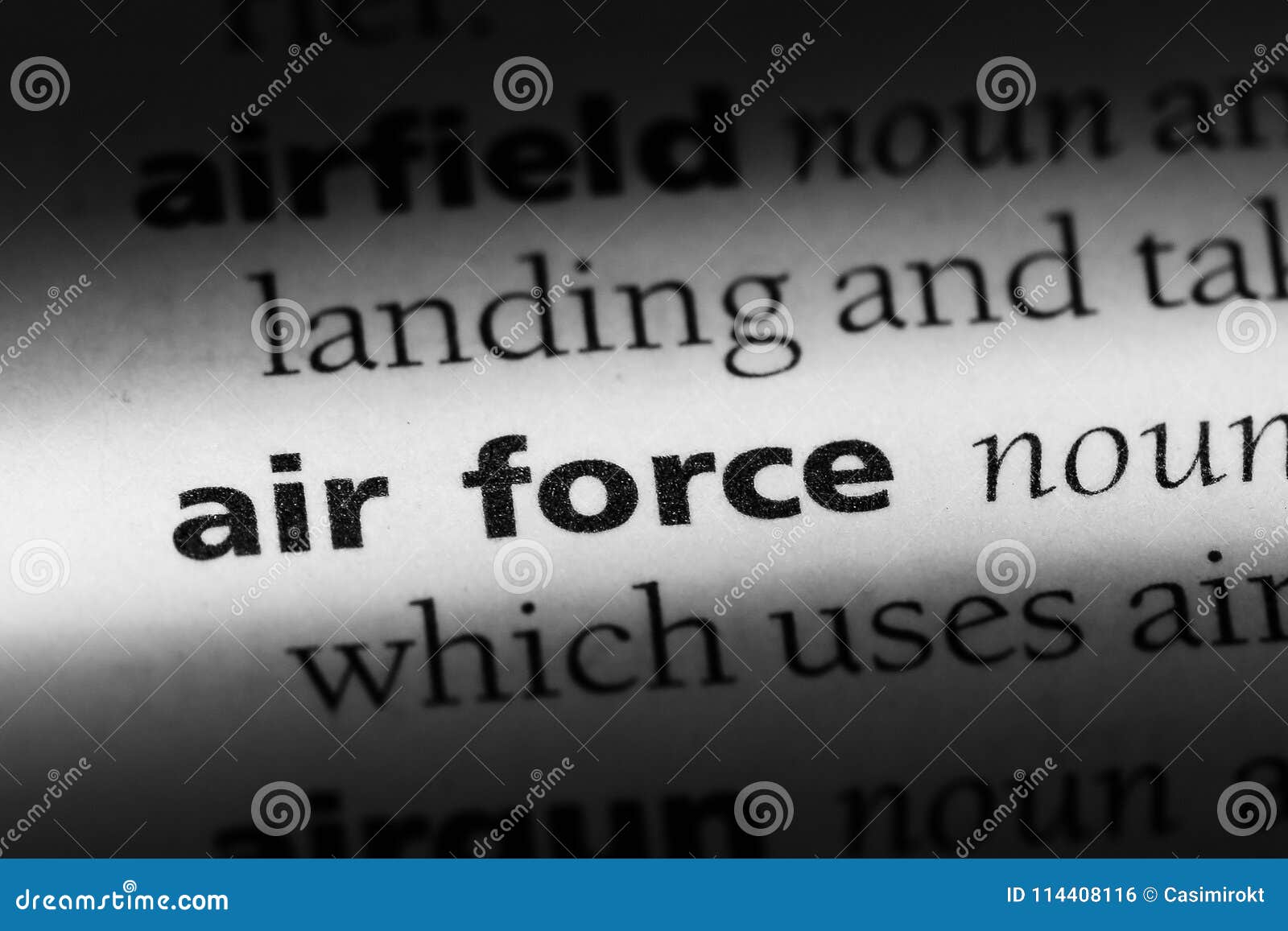 Airforce stock photo. Image of closeup, isolated, dictionary - 114408116