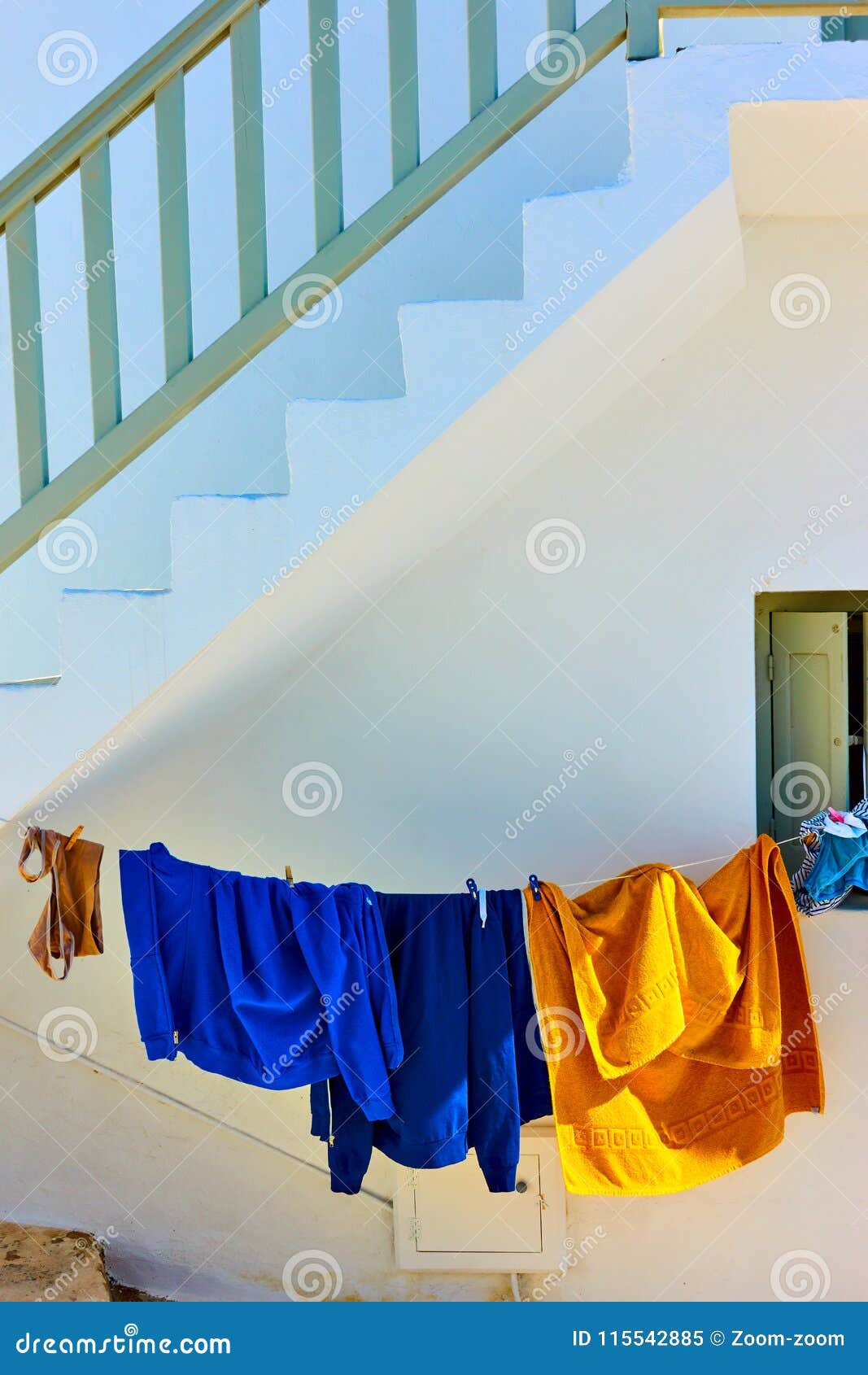 Airing Clothes On A Balcony Royalty-Free Stock Image | CartoonDealer ...