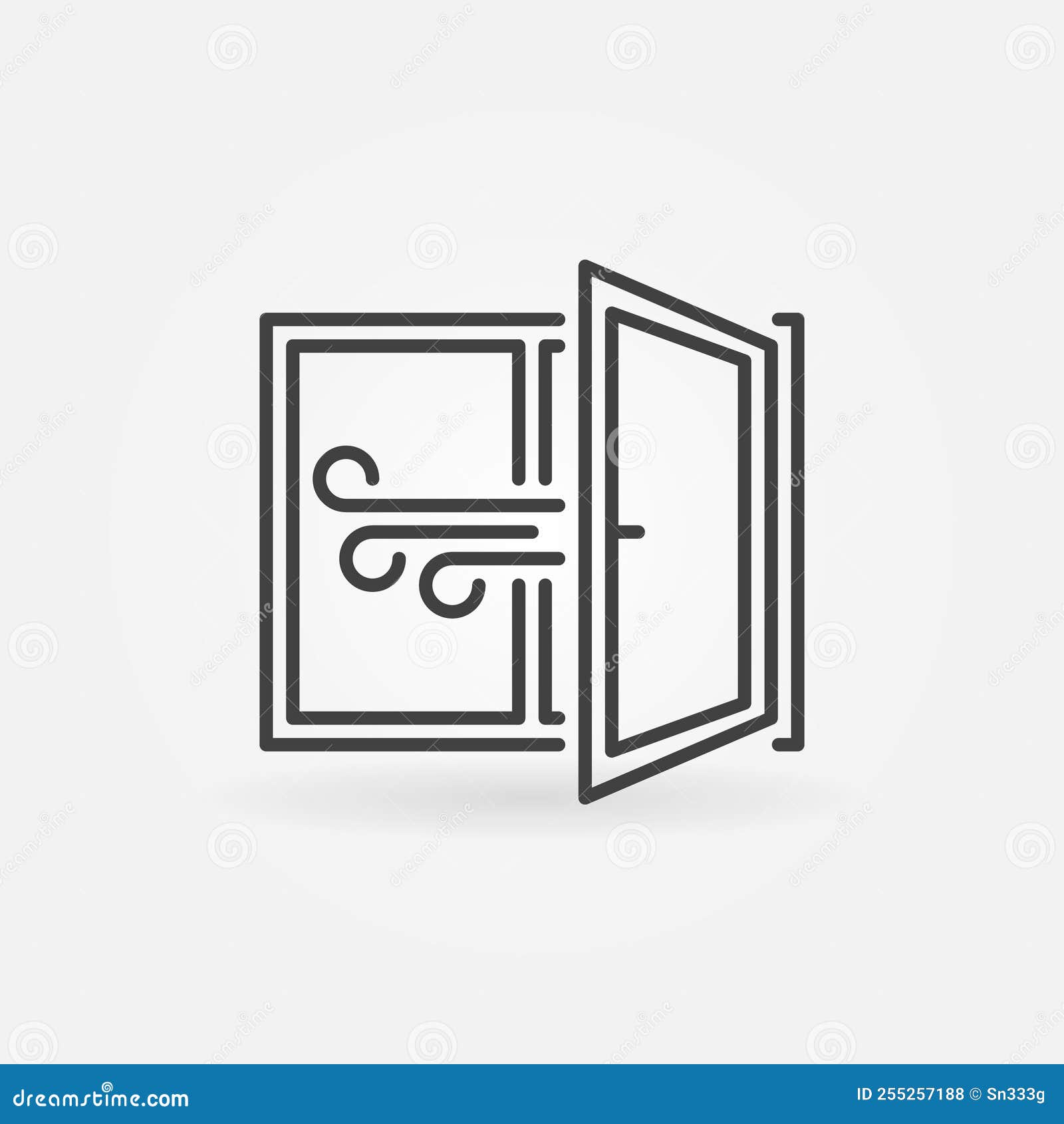 Airing the Room Line Icon - Open Window Vector Concept Sign Stock ...