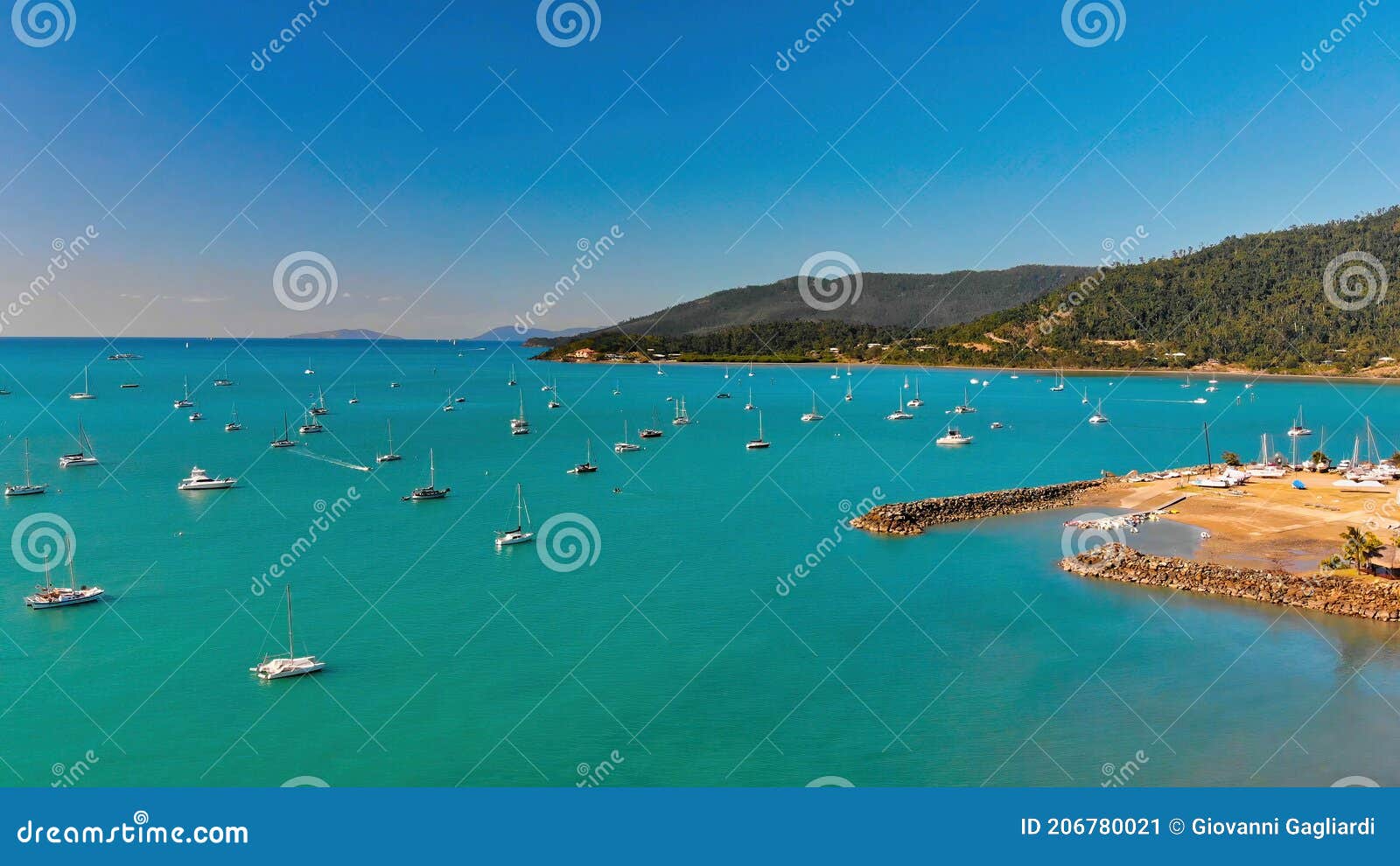 Airlie Beach, Queensland. Aerial View from Drone Stock Image - Image of ...