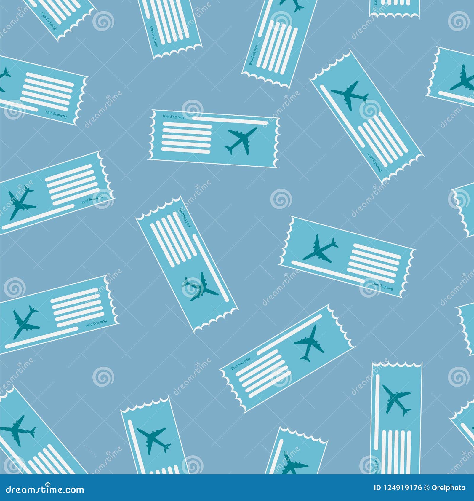 Airline Boarding Pass Seamless Pattern Stock Vector - Illustration of ...
