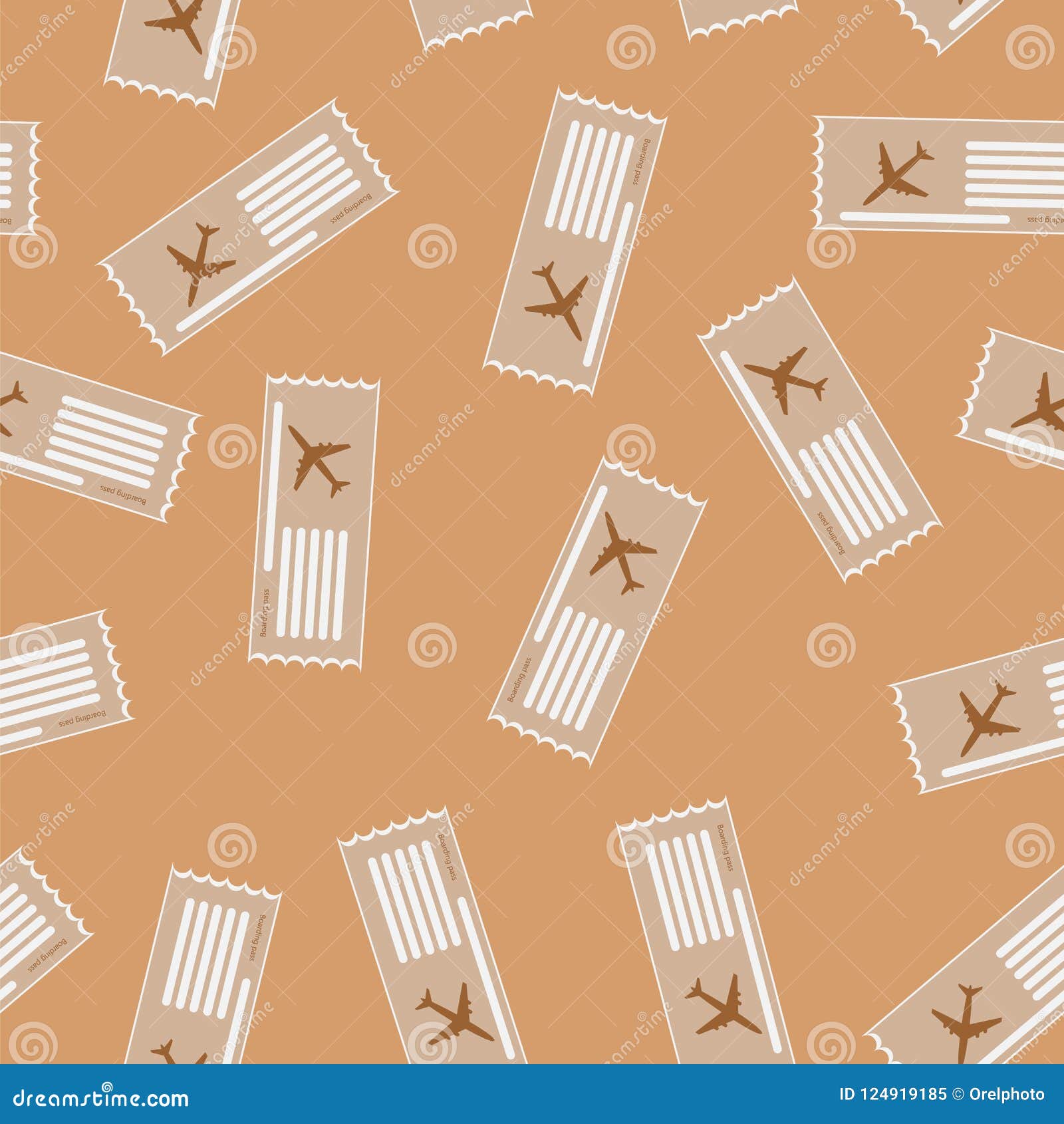 Airline Boarding Pass Seamless Pattern Stock Vector - Illustration of ...
