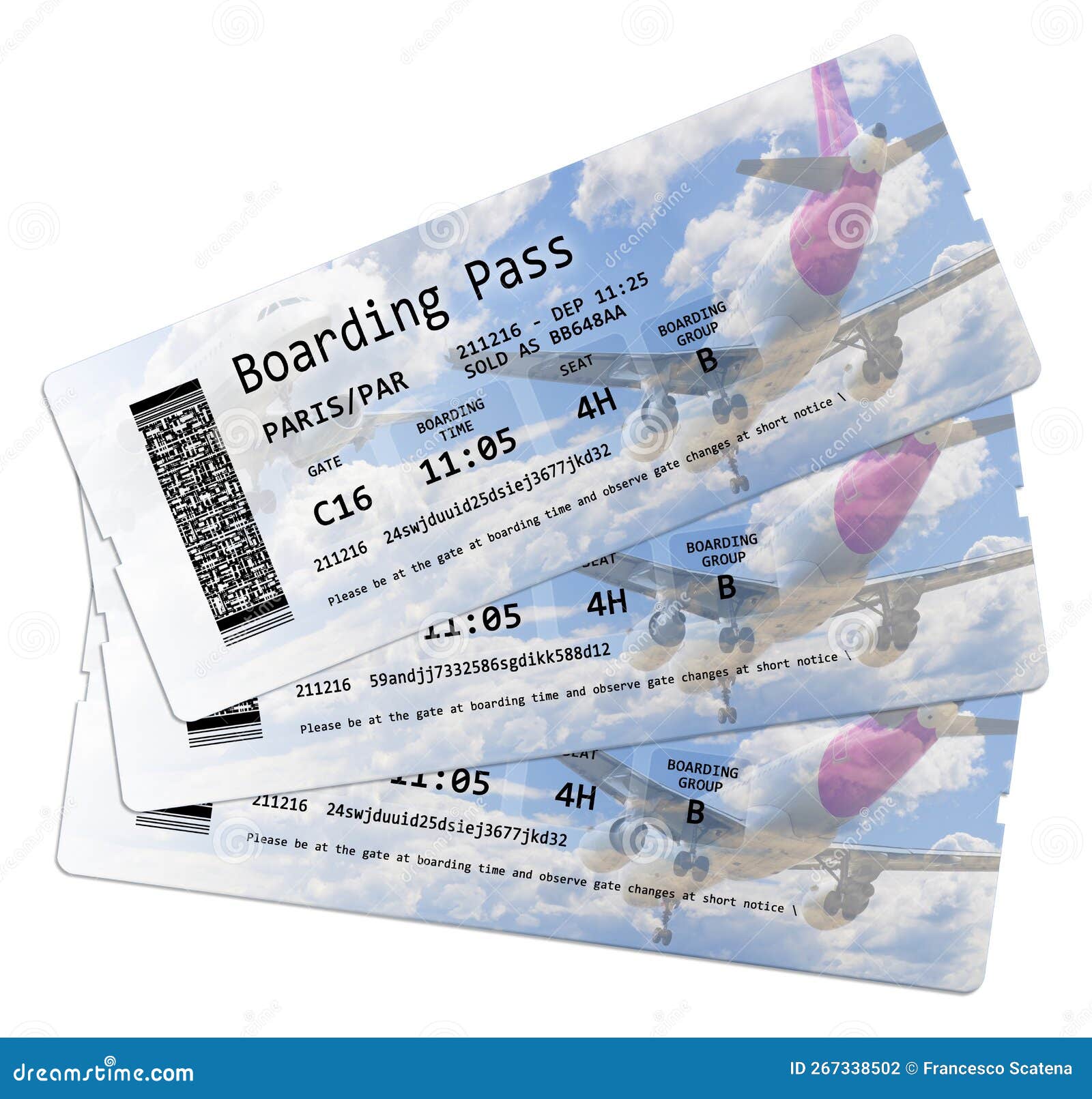 Airline Boarding Pass Tickets Isolated on White - Concept Image Stock ...
