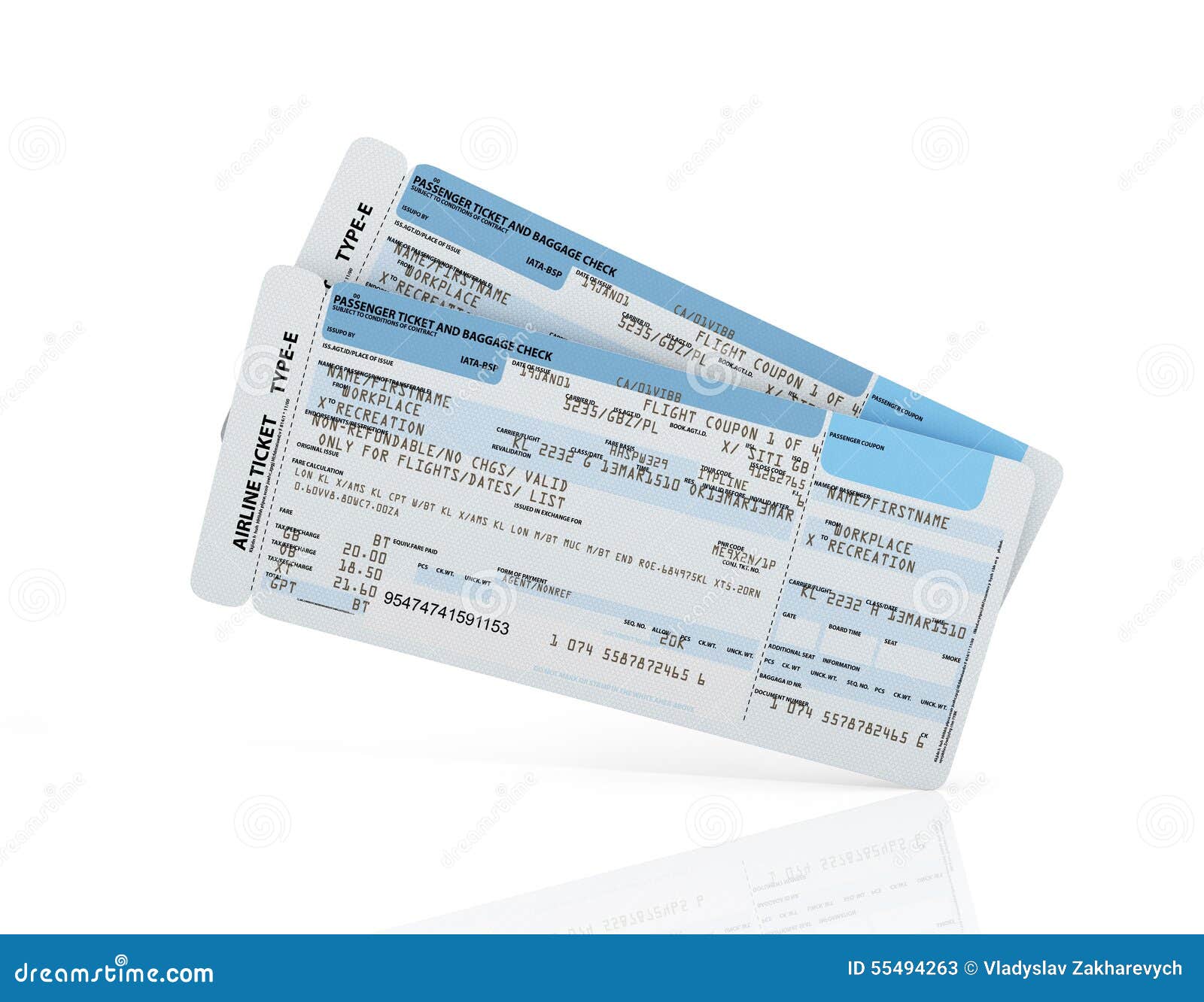 Airline Boarding Pass Ticket. White Boarding Pass Paper Sheet On Wood ...