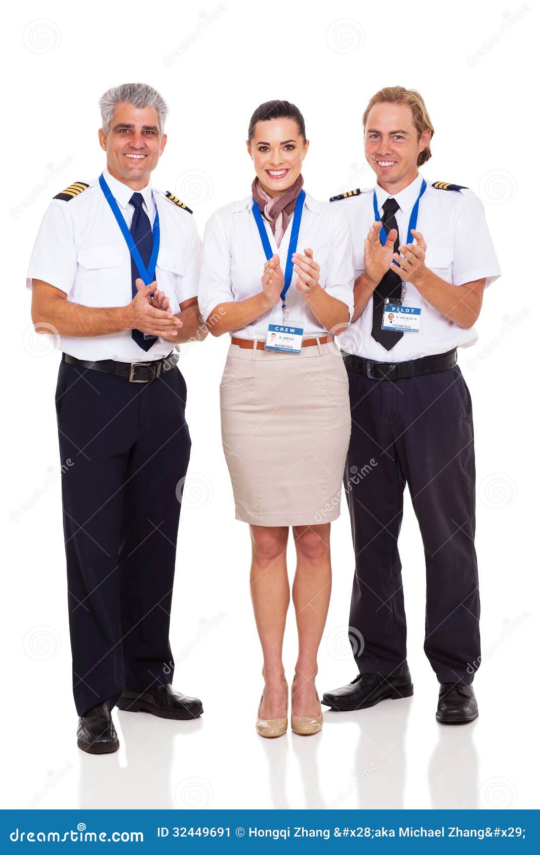 Airline crew applauding stock image. Image of flight - 32449691