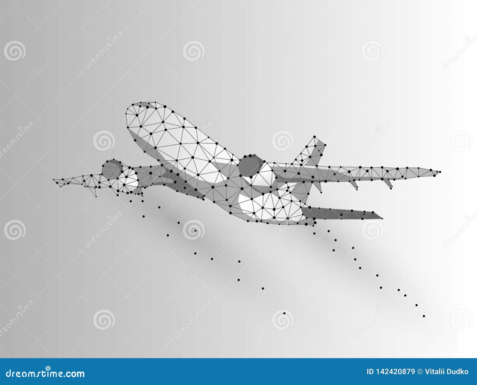 Airline 3D Low Poly Abstract Illustration.Origami Vector Digit ...