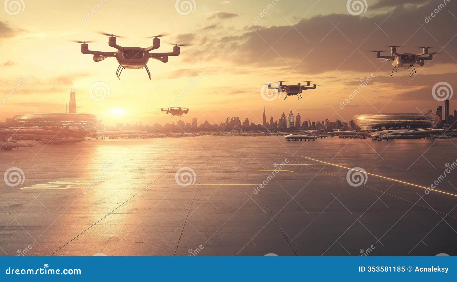 Airline Featuring Drones and Vertical Take-off Planes, Redefining Air ...