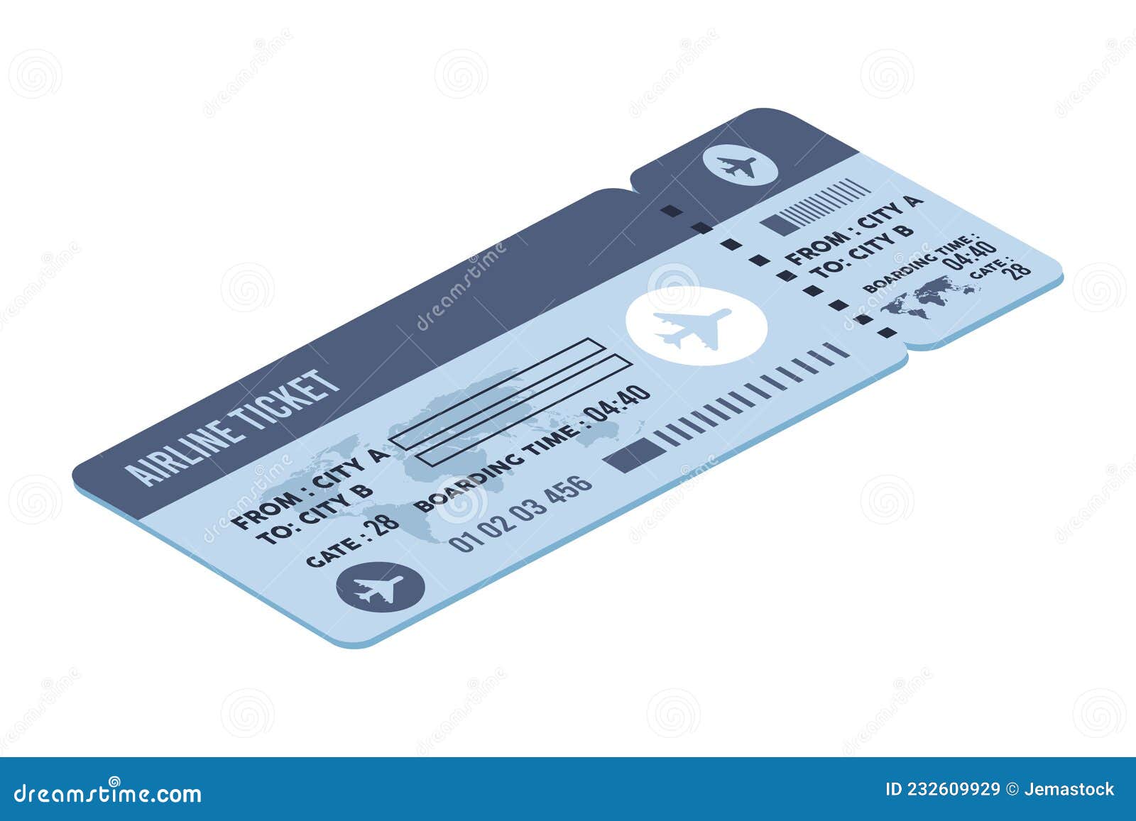 Airline flight ticket stock vector. Illustration of plane - 232609929
