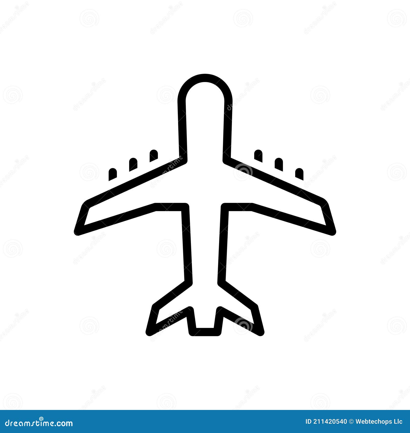Black Line Icon for Airline, Jet and Airplane Stock Vector ...