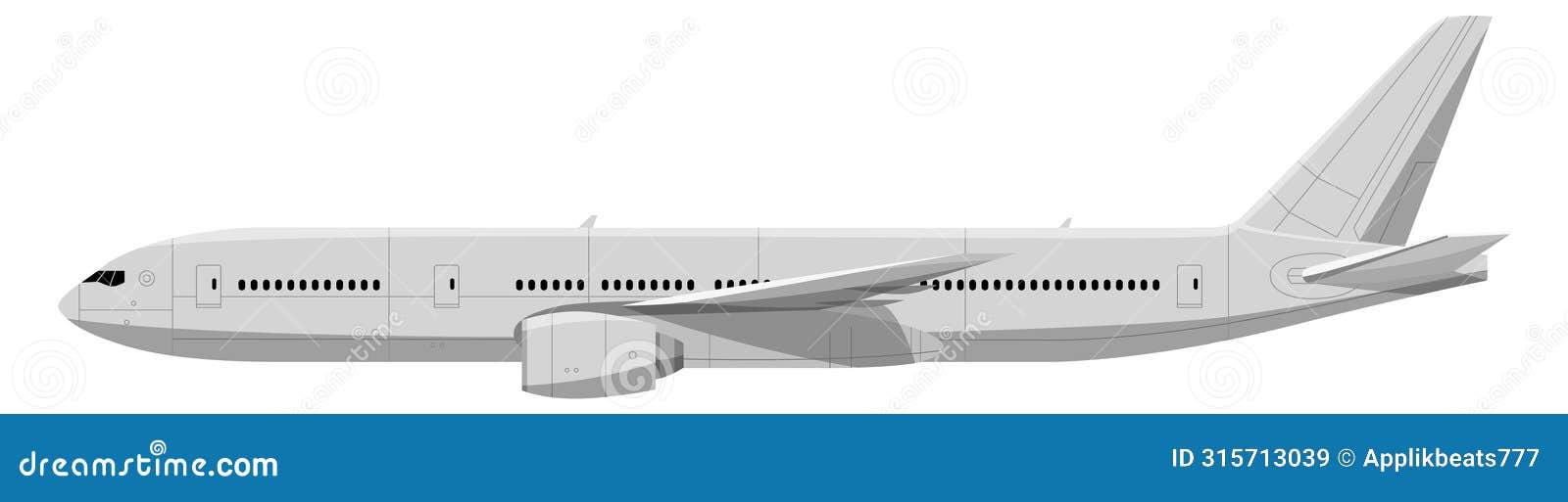Airline Jet Flight. Flying Airplane Side View Stock Vector ...