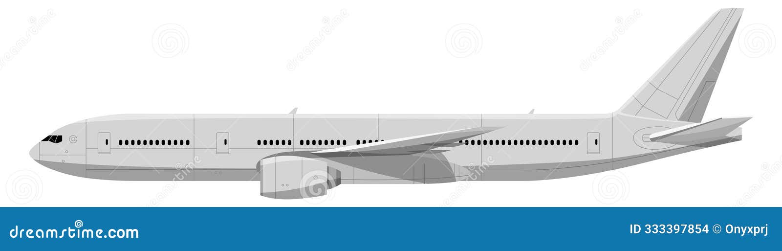 Airline Jet Flight. Flying Airplane Side View Stock Vector ...