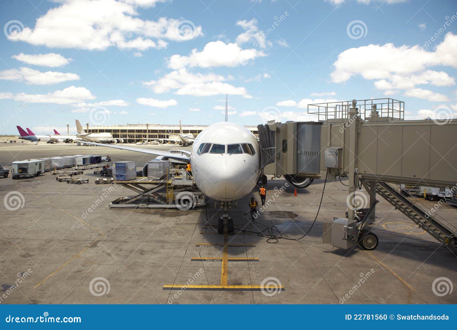 Airline Jet Parked in Terminal Stock Photo - Image of wide, stationary ...