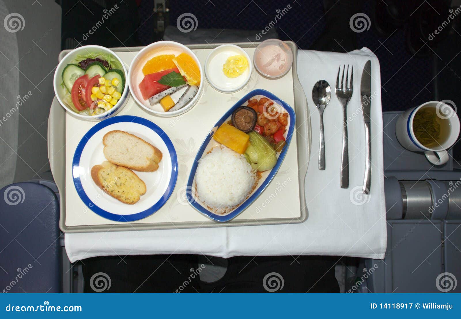 Airline meal stock image. Image of seat, table, airplane - 14118917