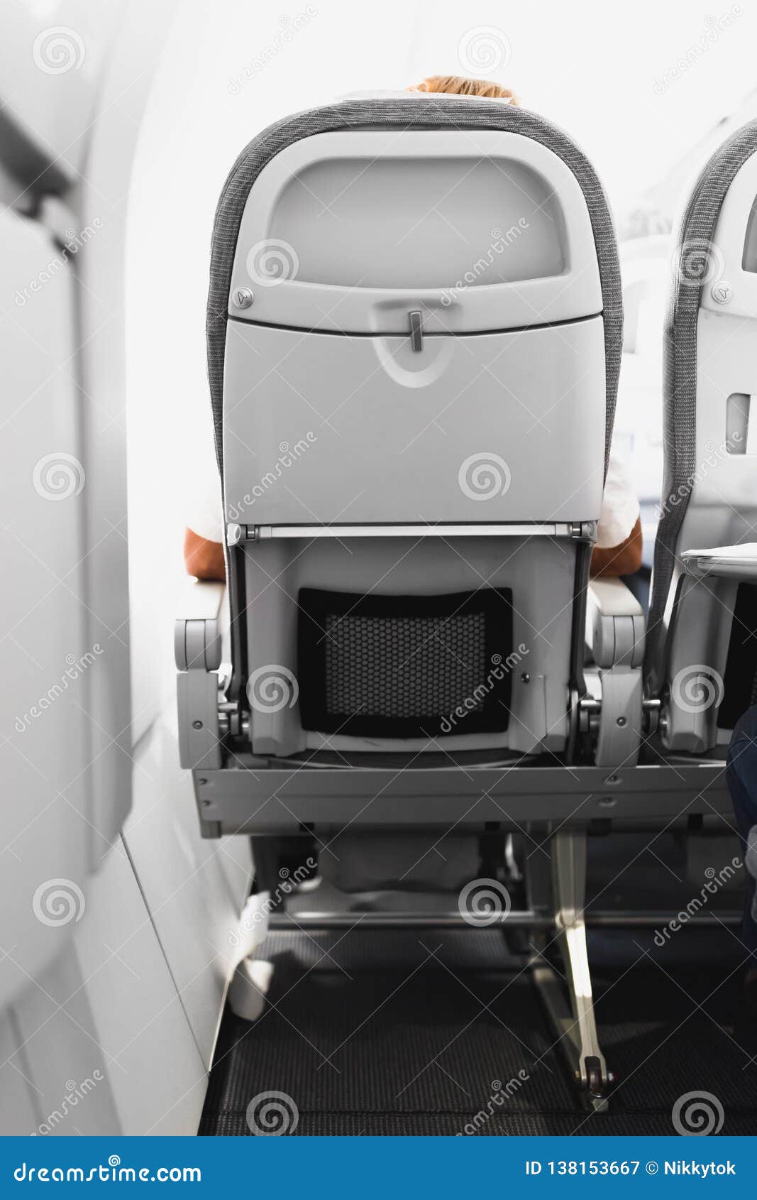 Passenger Seat Inside Airplane. Chair In Aircraft Royalty-Free Stock ...