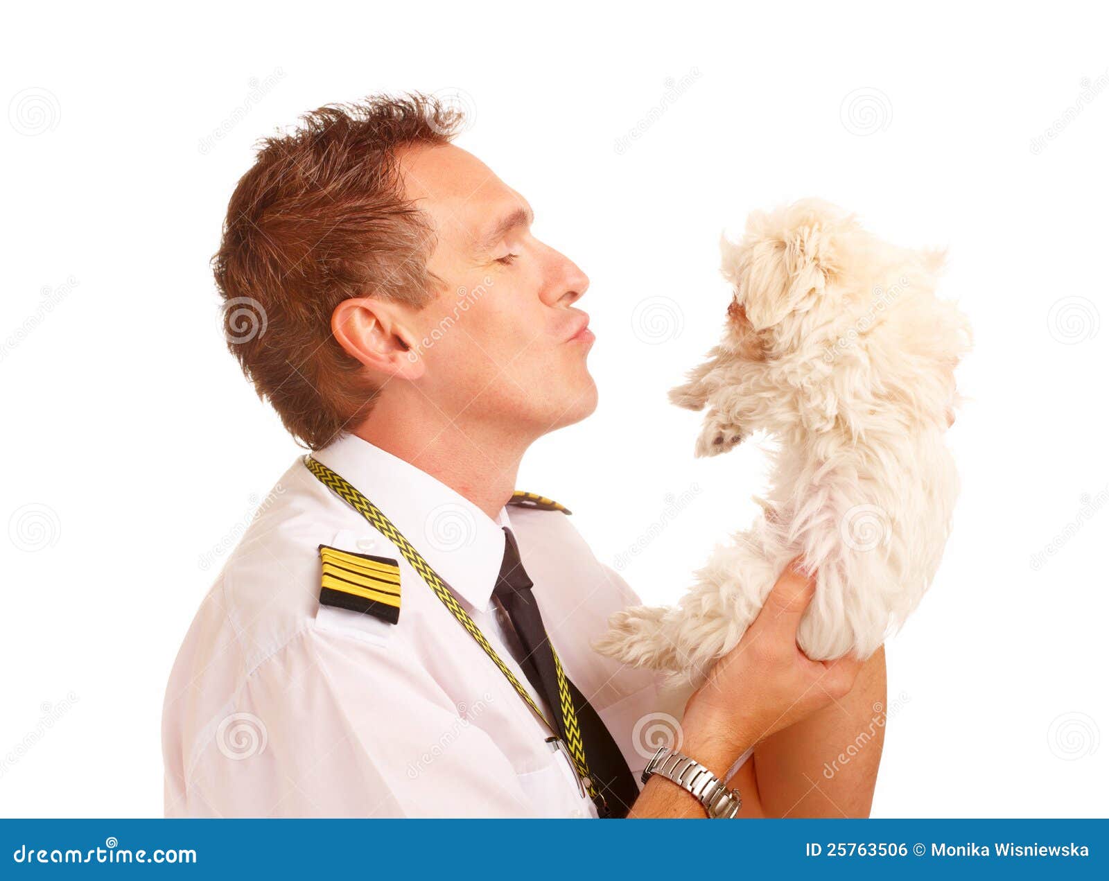 Airline pilot with dog stock photo. Image of transport - 25763506