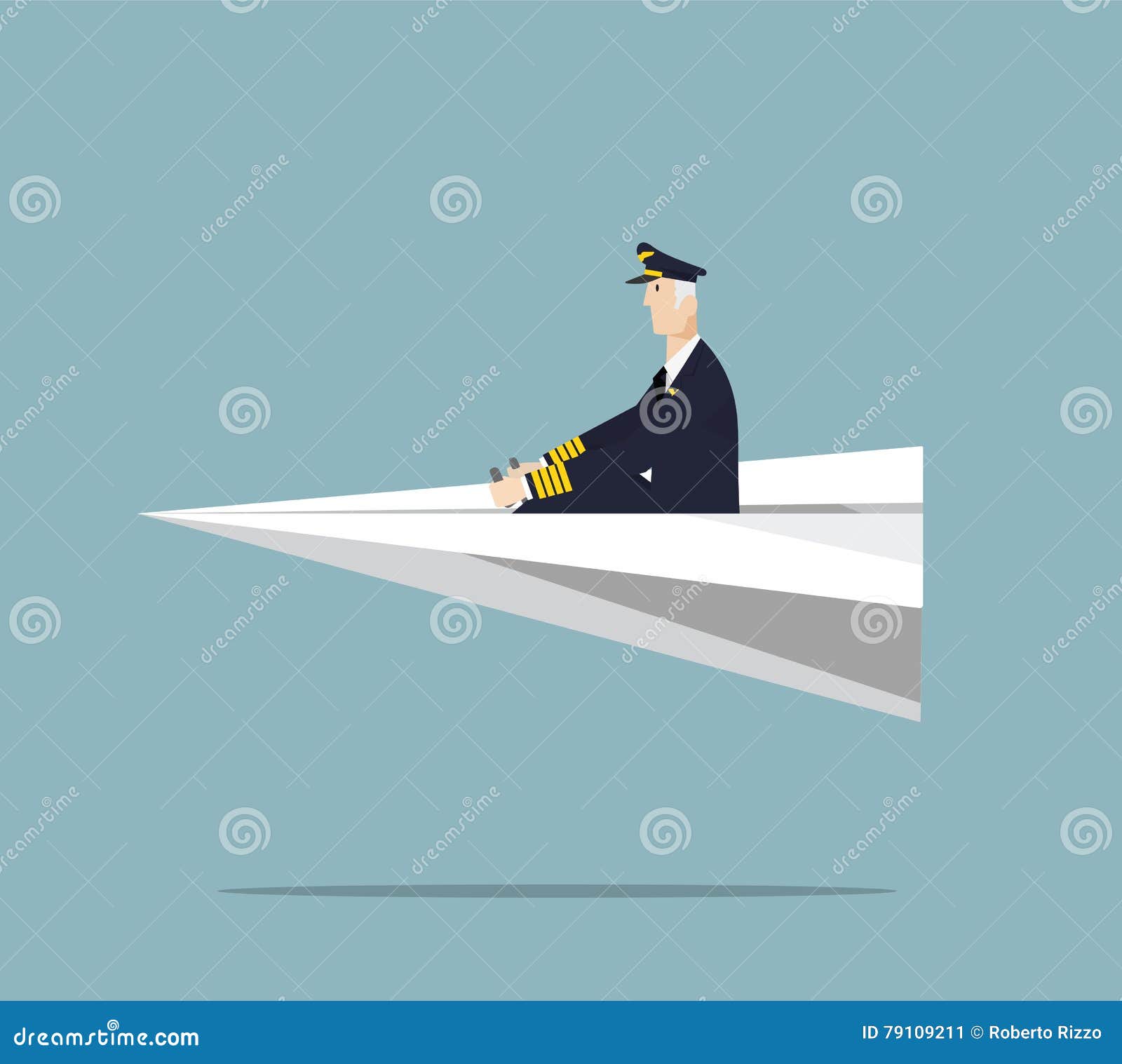 Airline Pilot In Uniform Vector Characters Illustration | CartoonDealer ...