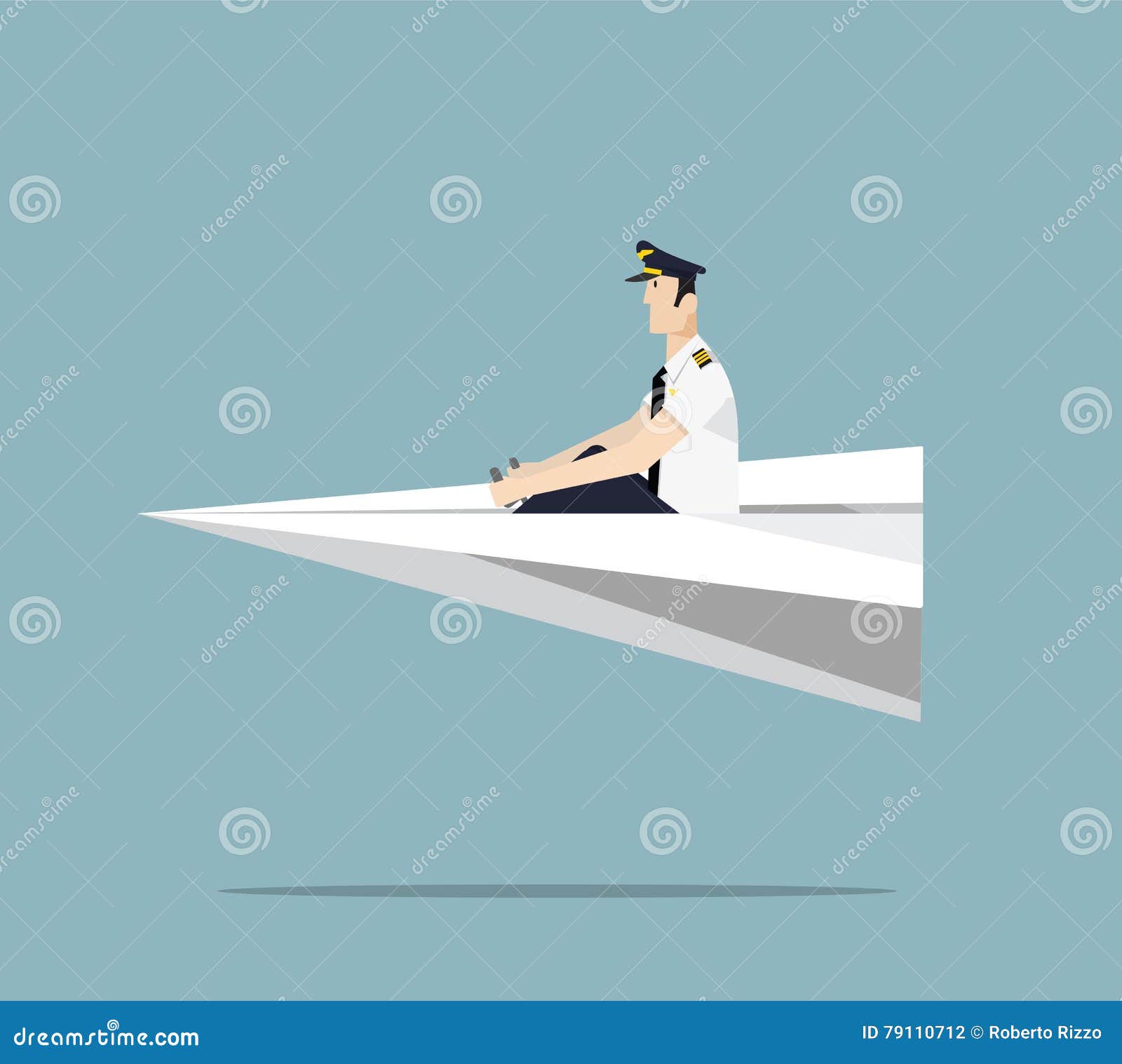 Airline Pilot Driving Paper Airplane. Stock Vector - Illustration of ...