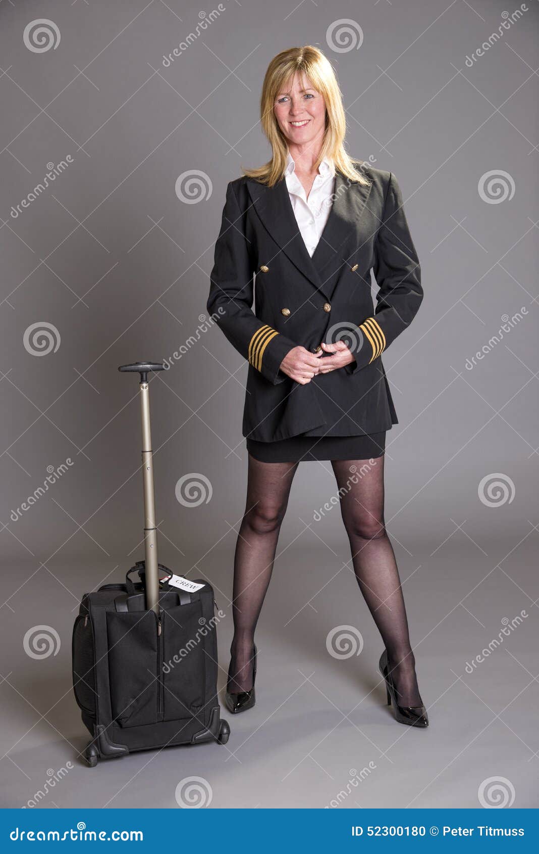 Airline Pilot Fastening Uniform Jacket Stock Photo - Image of fasten ...
