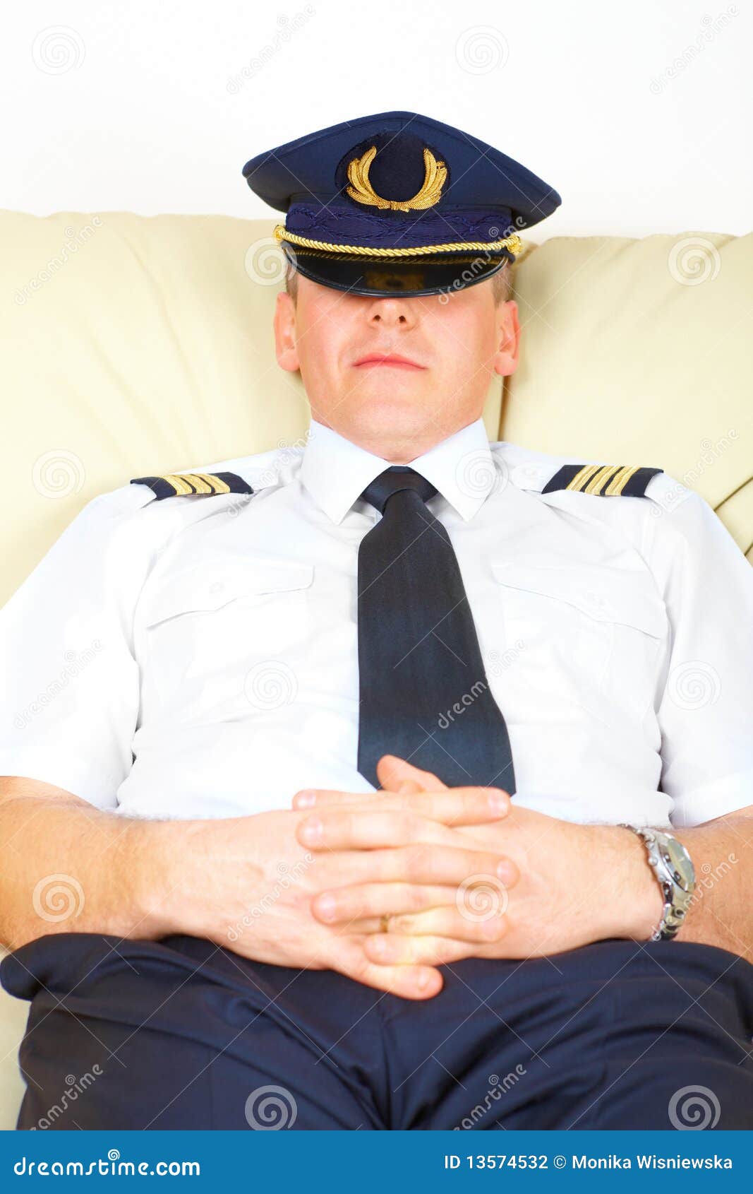 Airline pilot resting stock photo. Image of aircrew, commercial - 13574532