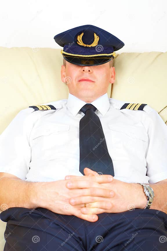 Airline pilot resting stock photo. Image of aircrew, commercial - 13574532