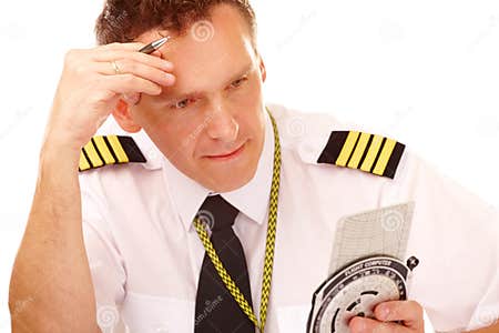 Airline Pilot Using Flight Computer Stock Image - Image of airplane ...