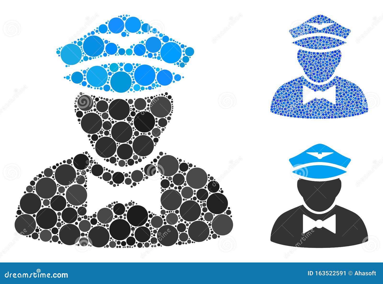 Airline Steward, Flight Attendant Vector Portrait | CartoonDealer.com ...