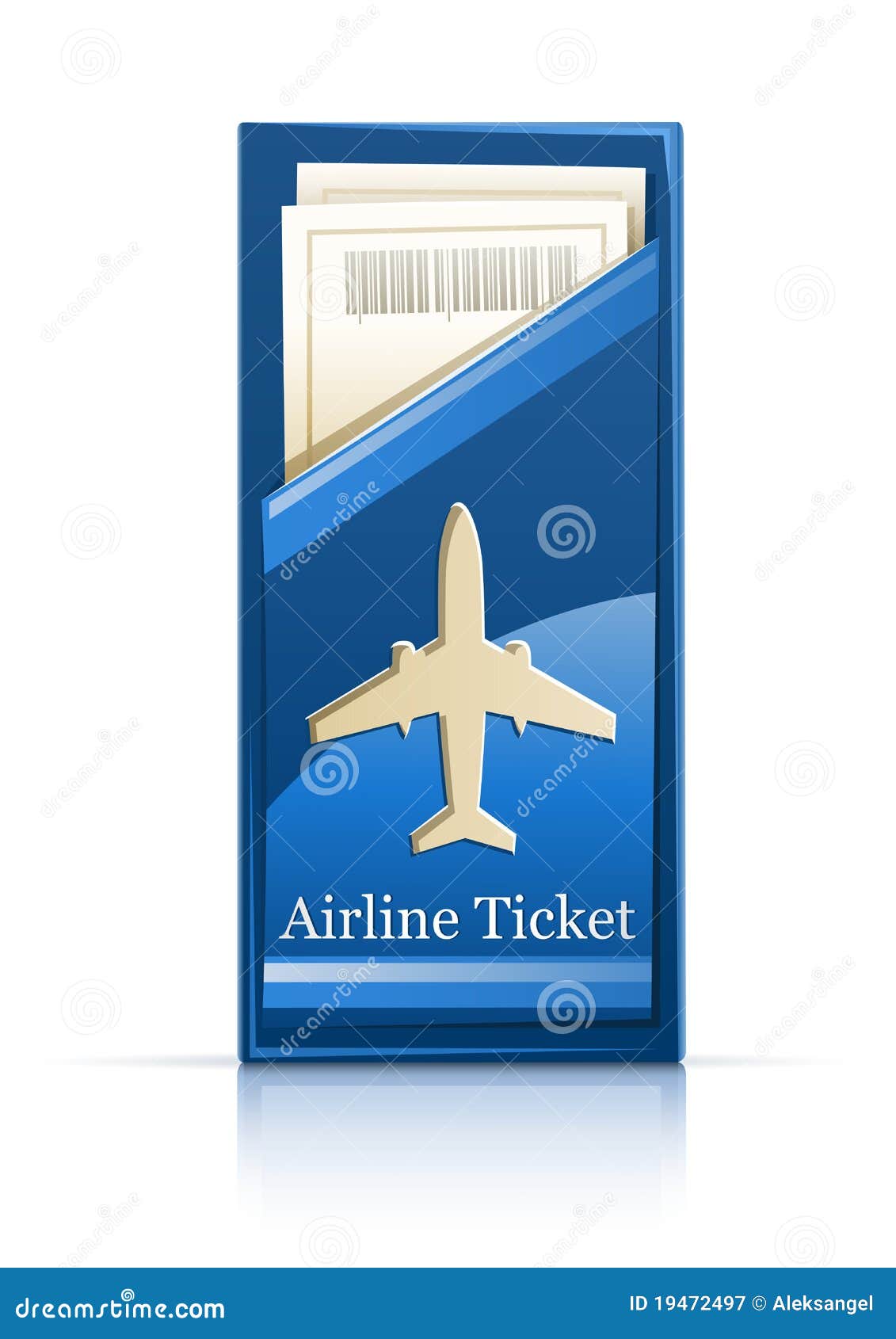 Airline Ticket. Boarding Pass With Airplane Silhouette On White ...