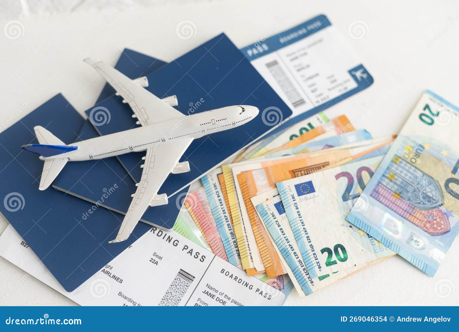 Airline Tickets and Documents on White Background Stock Photo - Image ...