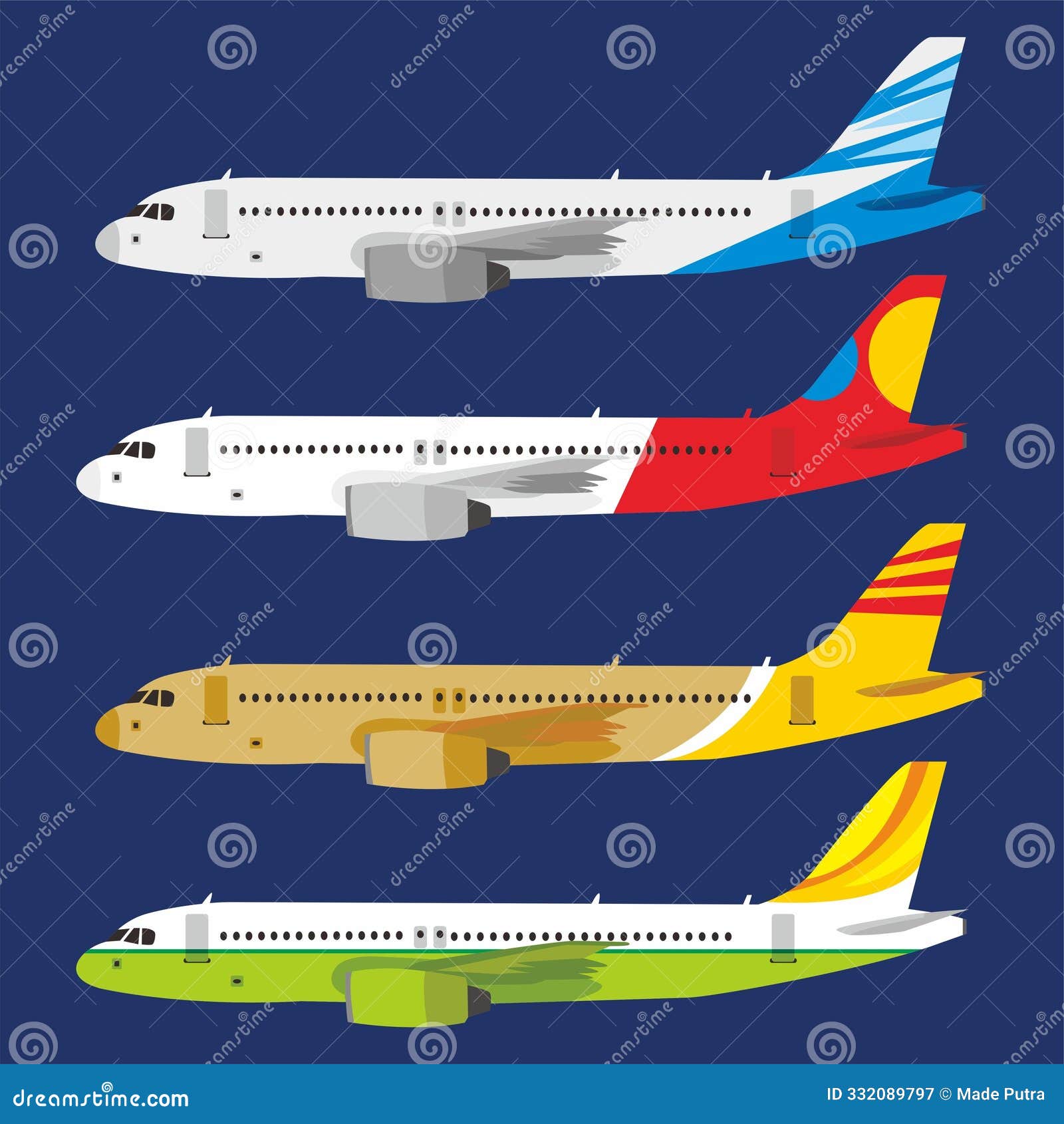 Airline View Side Vector Livery Stock Vector - Illustration of emblem ...