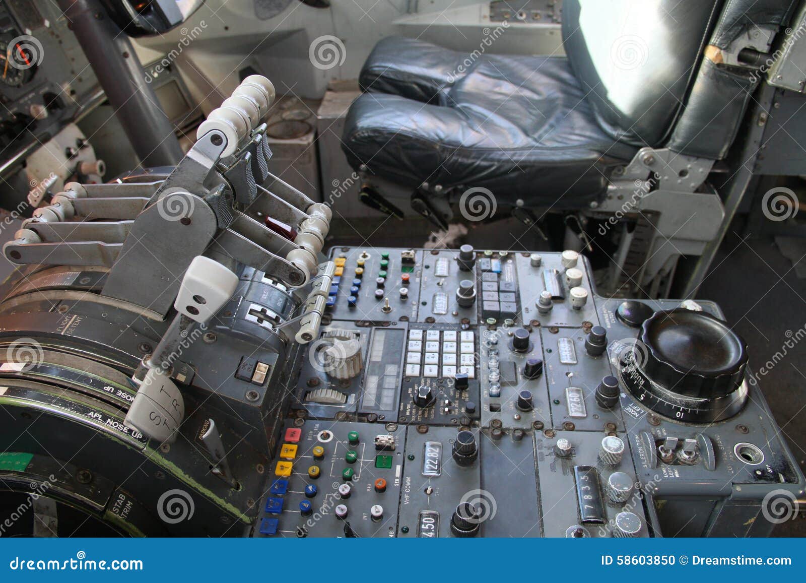 Airliner cockpit stock photo. Image of controls, travel - 58603850
