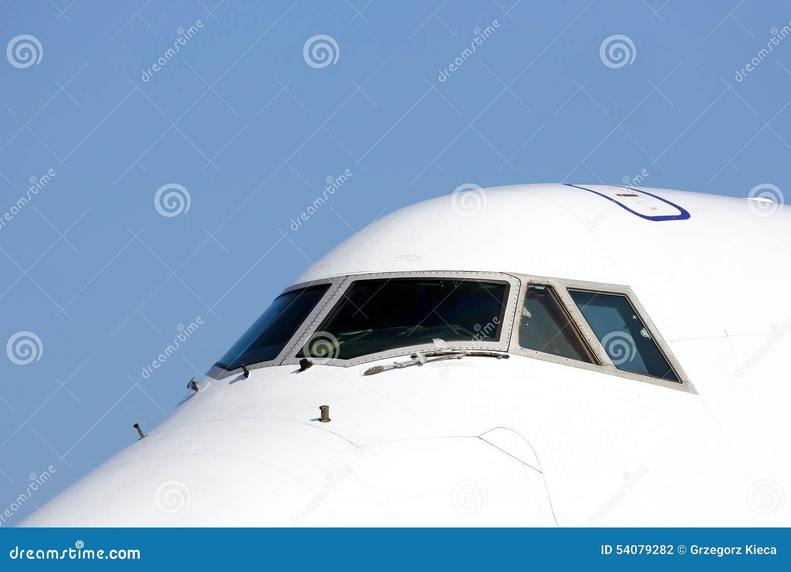 Airliner cockpit windows stock photo. Image of boeing - 54079282