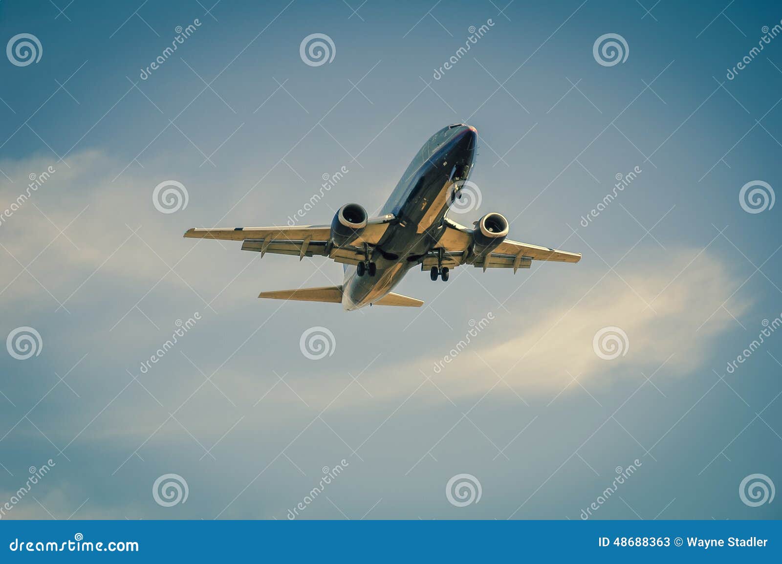 Airliner in Flight stock image. Image of flight, transportation - 48688363